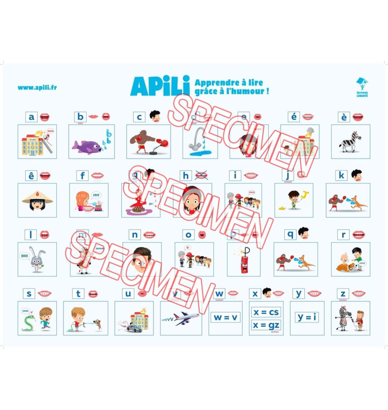 Poster Apili Lettres De L’alphabet-Langage écrit-Lecture
