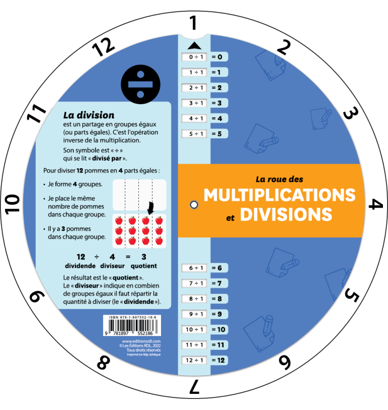 La roue des mathématiques - Multiplications et divisions